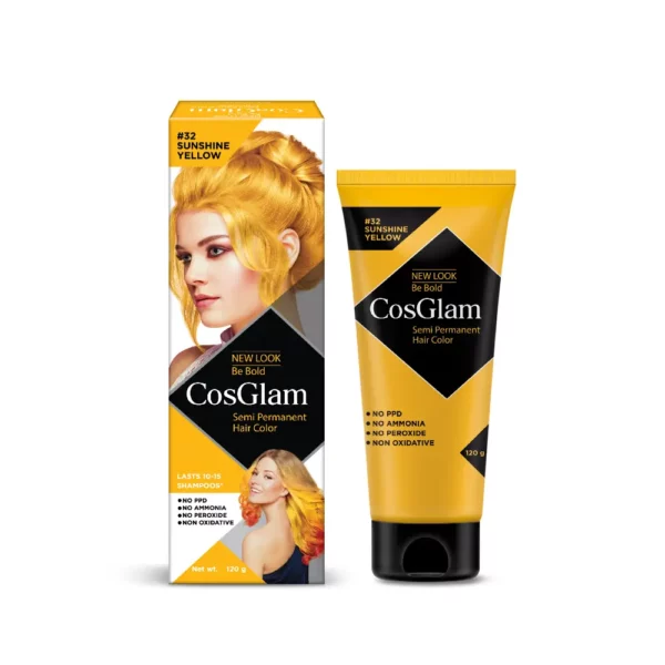 Cosglam Semi Permanent Hair Color Sunshine Yellow | Ammonia‑Free